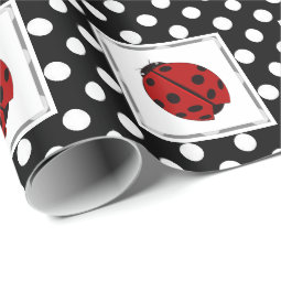 Ladybug and Polka-dot Wrapping Paper | Zazzle