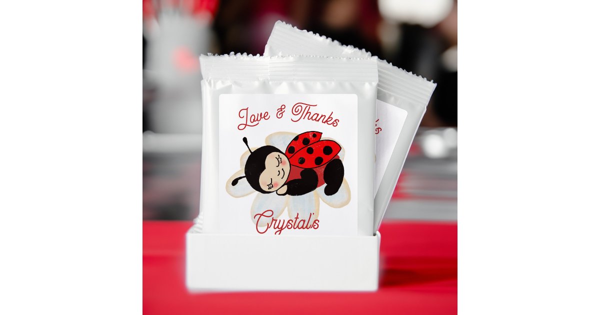 Ladybug baby shower favors cute bug on a daisy margarita drink mix | Zazzle