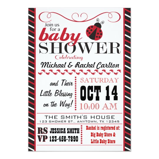 Ladybug Baby Shower Invitation | Zazzle.com