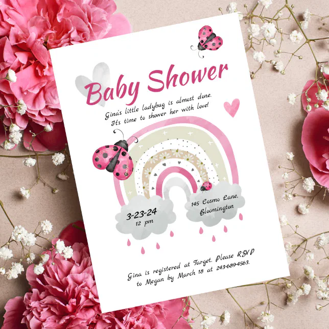 Ladybug Baby Shower Invitation | Zazzle