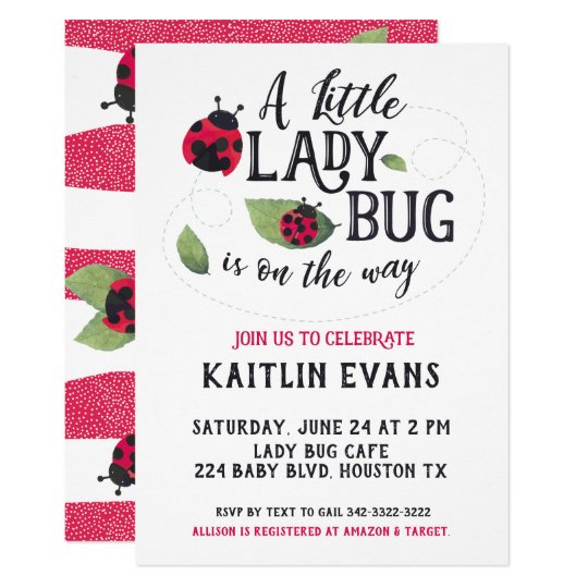 Ladybug Baby Shower Invitation | Zazzle.com