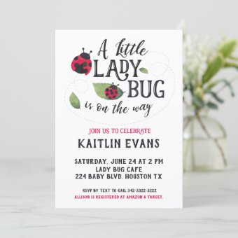 Ladybug Baby Shower Invitation | Zazzle