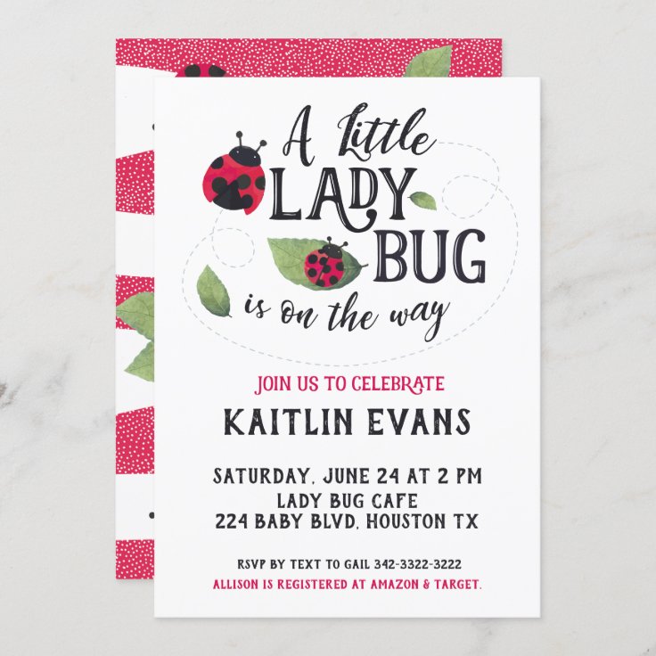 Ladybug Baby Shower Invitation | Zazzle