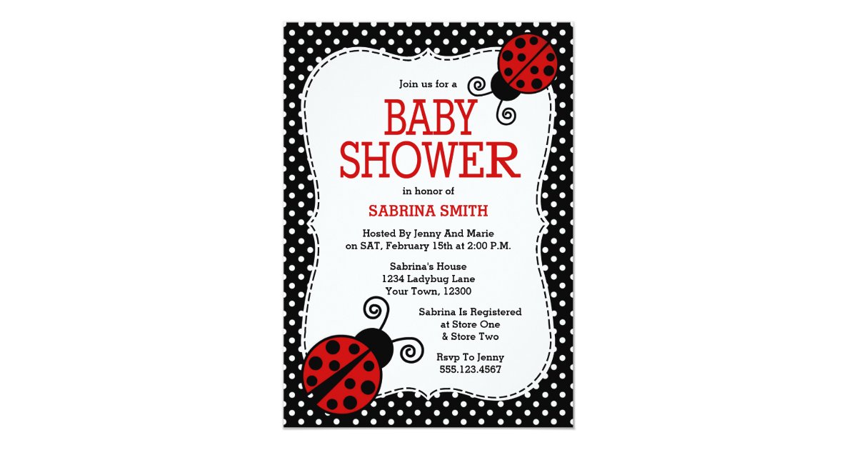 Ladybug Baby Shower Invitation | Zazzle.com