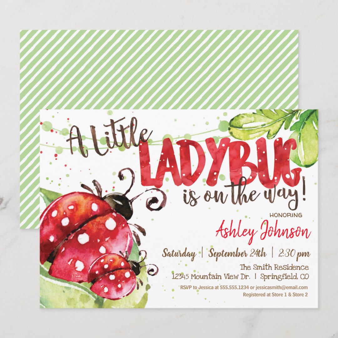 Ladybug Baby Shower invitation, Girl Invitation | Zazzle