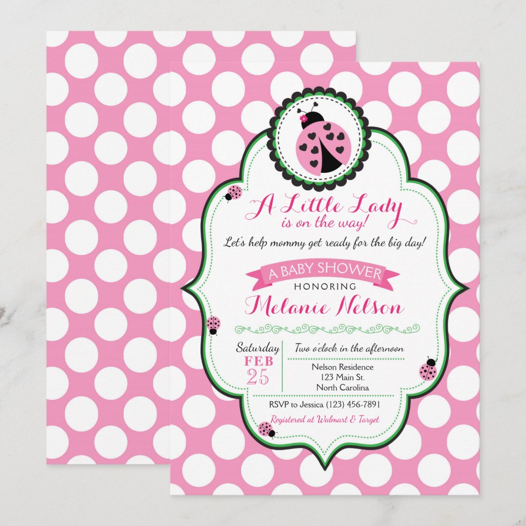 Ladybug Baby Shower Invitation • Little Lady Bug | Zazzle