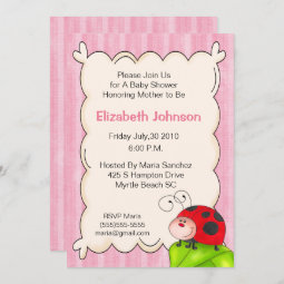 Ladybug Baby Shower Invitations | Zazzle