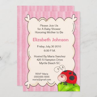 Ladybug Baby Shower Invitations | Zazzle