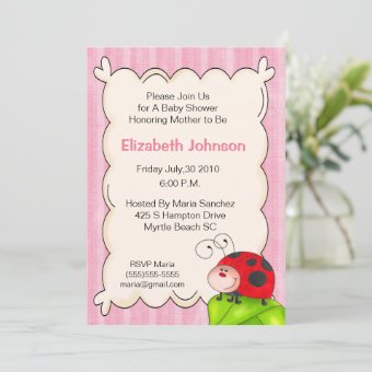 Ladybug Baby Shower Invitations | Zazzle