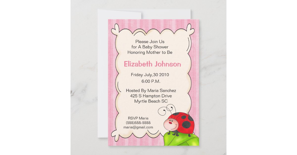 Ladybug Baby Shower Invitations | Zazzle