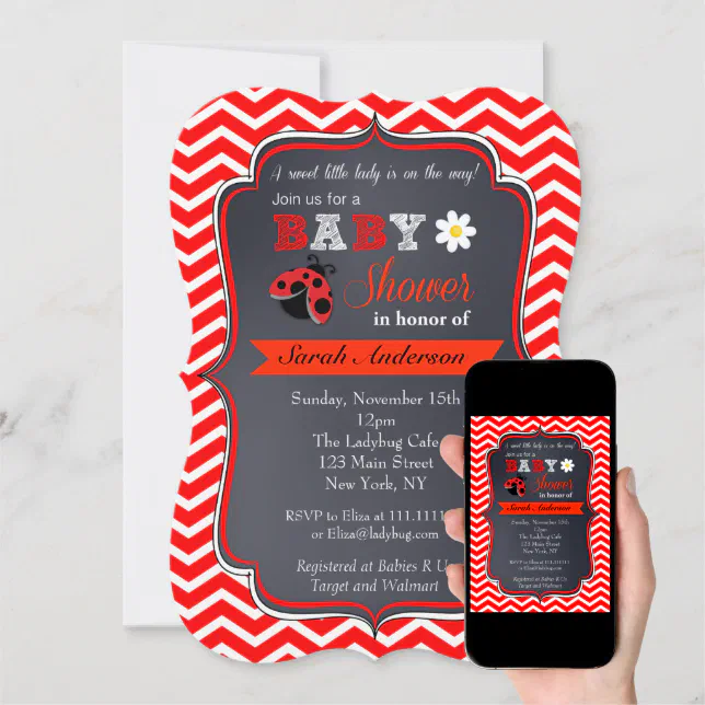 Ladybug Baby Shower Invitations | Zazzle