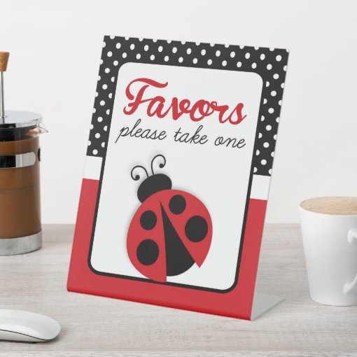 Ladybug Baby Shower or Birthday Favor Party Pedestal Sign | Zazzle