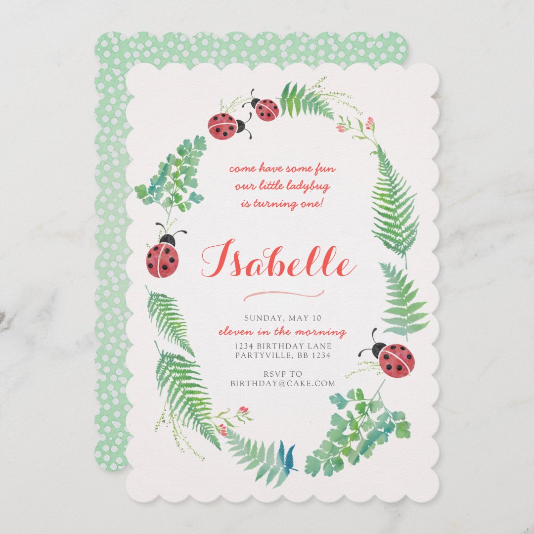 LadyBug Birthday Invitation | Zazzle