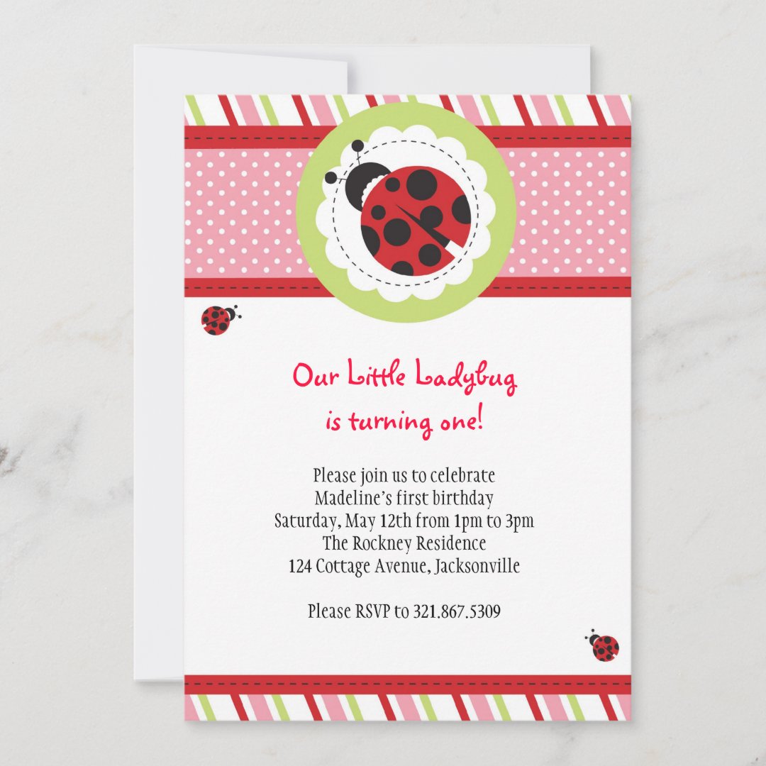Ladybug Birthday Invitation | Zazzle