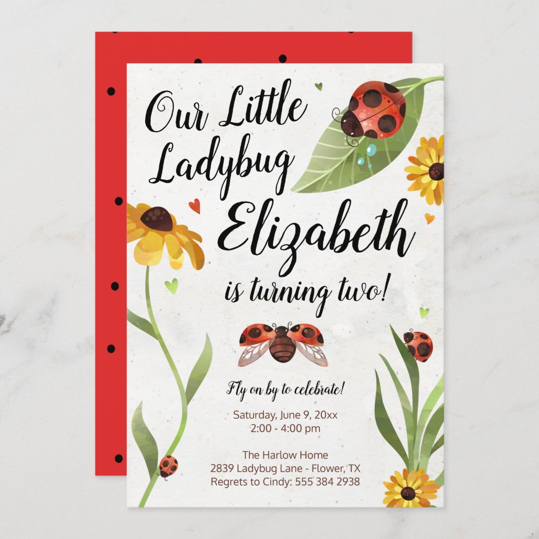 Ladybug Birthday Invitation | Zazzle