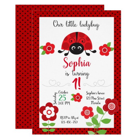 Ladybug Birthday Invitation, Ladybug Invitation | Zazzle.com