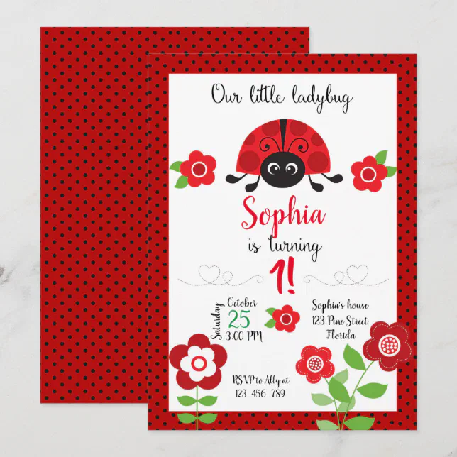 Ladybug Birthday Invitation, Ladybug Invitation | Zazzle