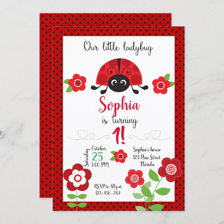Ladybug Birthday Invitation, Ladybug Invitation | Zazzle