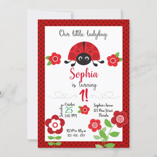 Ladybug Birthday Invitation, Ladybug Invitation | Zazzle