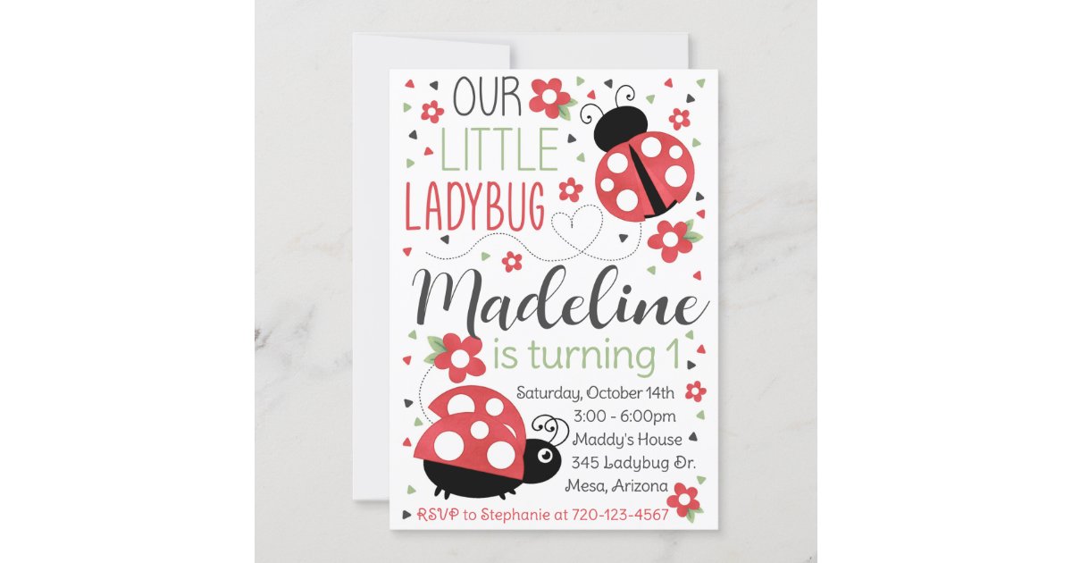 Ladybug Birthday Invitation, Ladybug Invitation | Zazzle