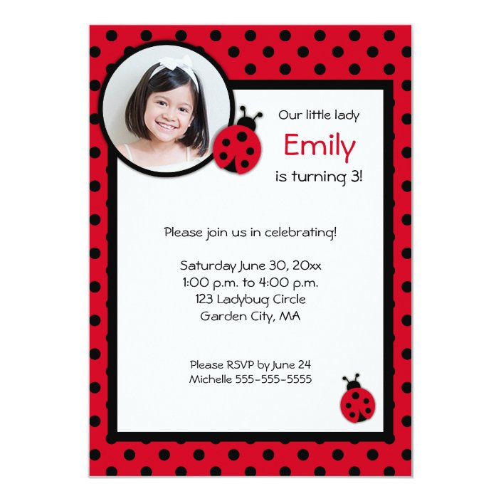 Ladybug Birthday Party Invitation | Zazzle.com
