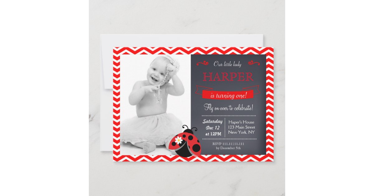 Ladybug Birthday Party Invitations | Zazzle