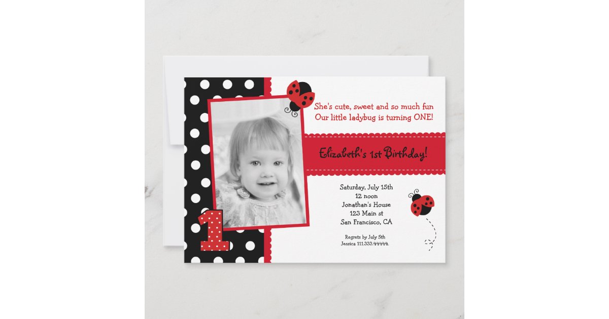 Ladybug BIrthday Party Invitations | Zazzle