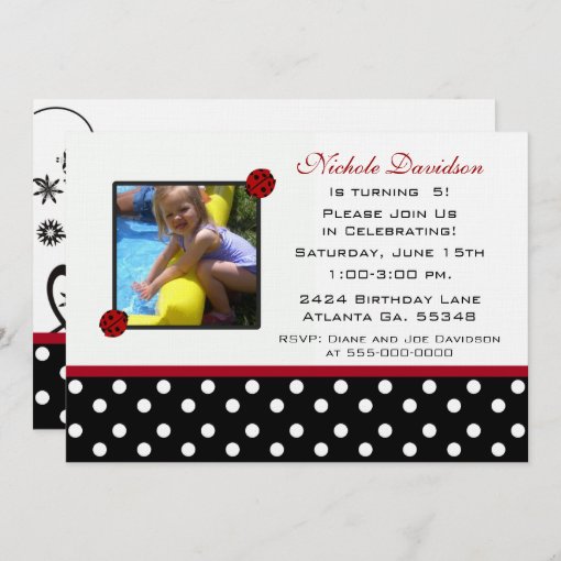 Ladybug: Birthday Party Invitations | Zazzle