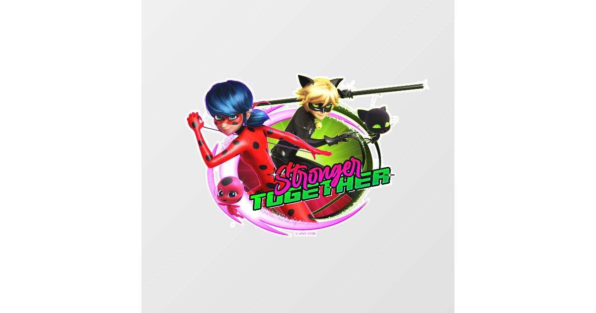 Ladybug & Cat Noir | Stronger Together Wall Decal | Zazzle