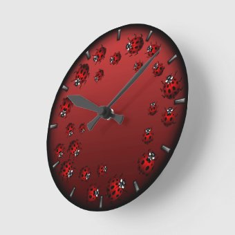 Ladybug Clock Cute Ladybug Ladybird Bug Wall Clock | Zazzle