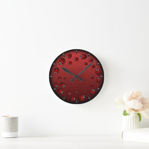 Ladybug Clock Cute Ladybug Ladybird Bug Wall Clock | Zazzle