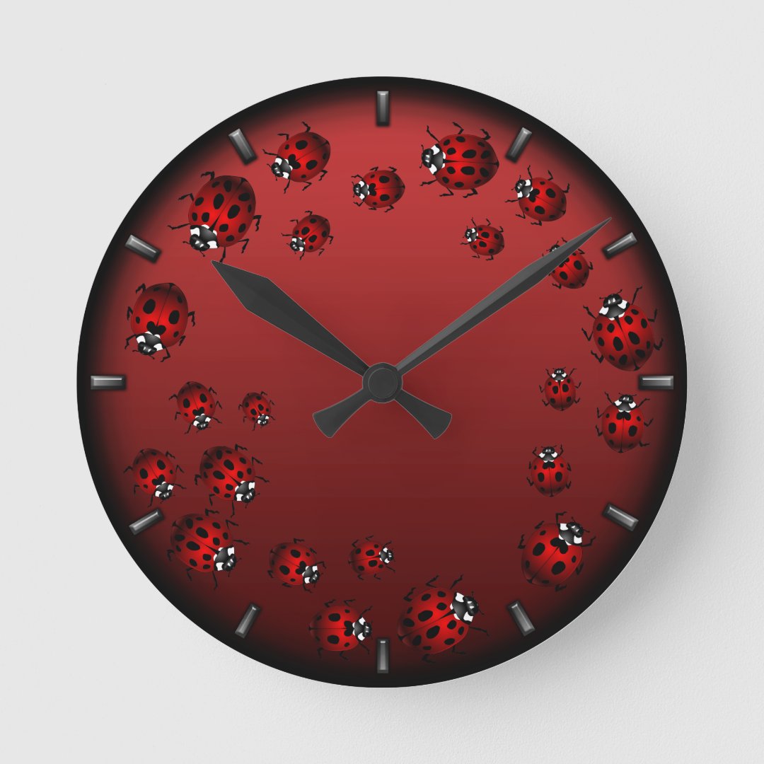 Ladybug Clock Cute Ladybug Ladybird Bug Wall Clock | Zazzle
