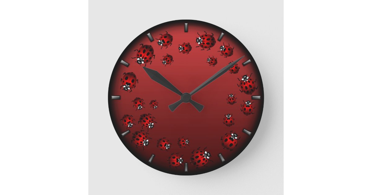 Ladybug Clock Cute Ladybug Ladybird Bug Wall Clock | Zazzle