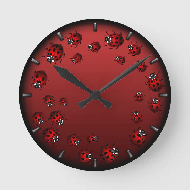 Ladybug Clock Cute Ladybug Ladybird Bug Wall Clock | Zazzle