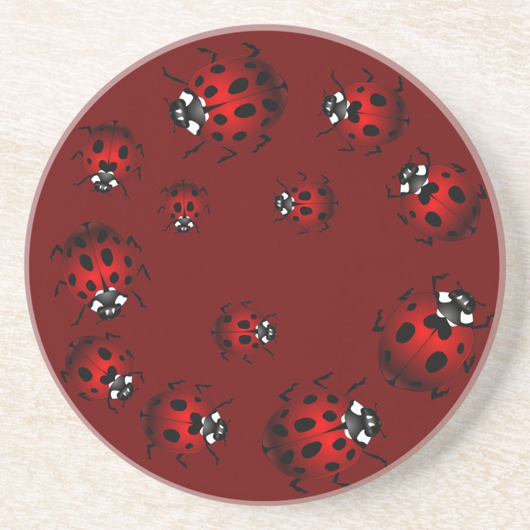 Ladybug Coasters Garden Bugs Coasters Decor | Zazzle
