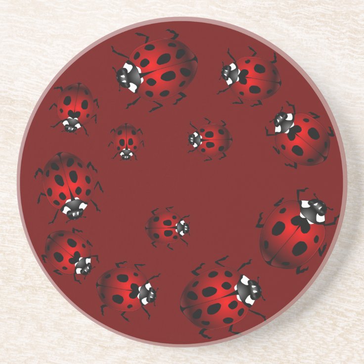 Ladybug Coasters Garden Bugs Coasters Decor | Zazzle