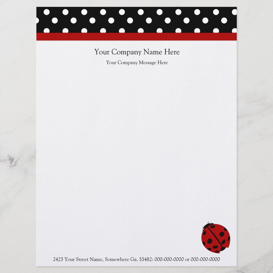 Ladybug Company Letterhead | Zazzle