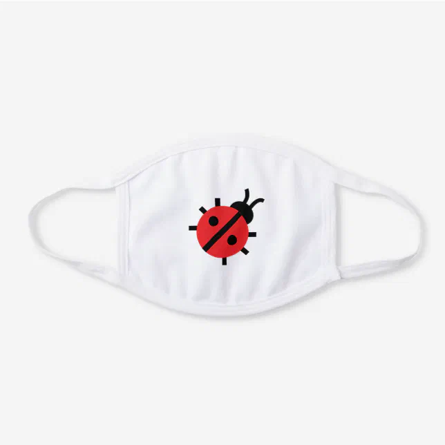 Ladybug Cute Kids Summer Cartoon White Cotton Face Mask | Zazzle