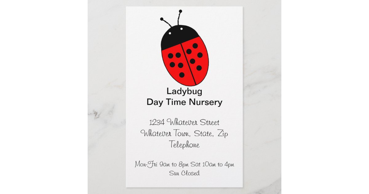Ladybug Design Personalised Flyer | Zazzle