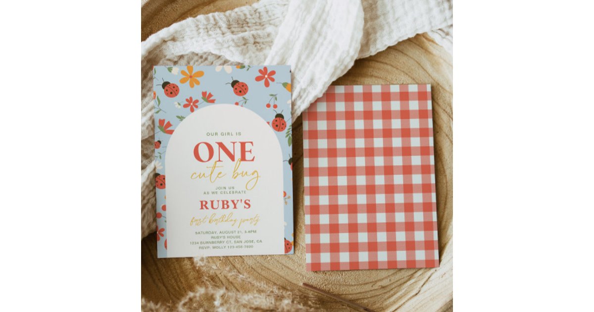 Ladybug First Birthday Invitation | Ladybugs | Zazzle
