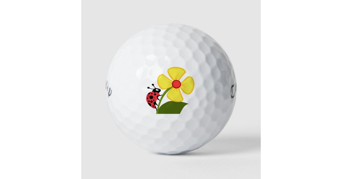 Ladybug Flower Golf Balls | Zazzle