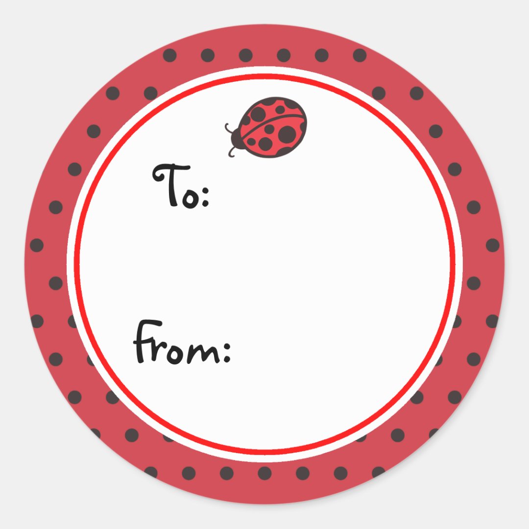 Ladybug Gift Tag Stickers | Zazzle
