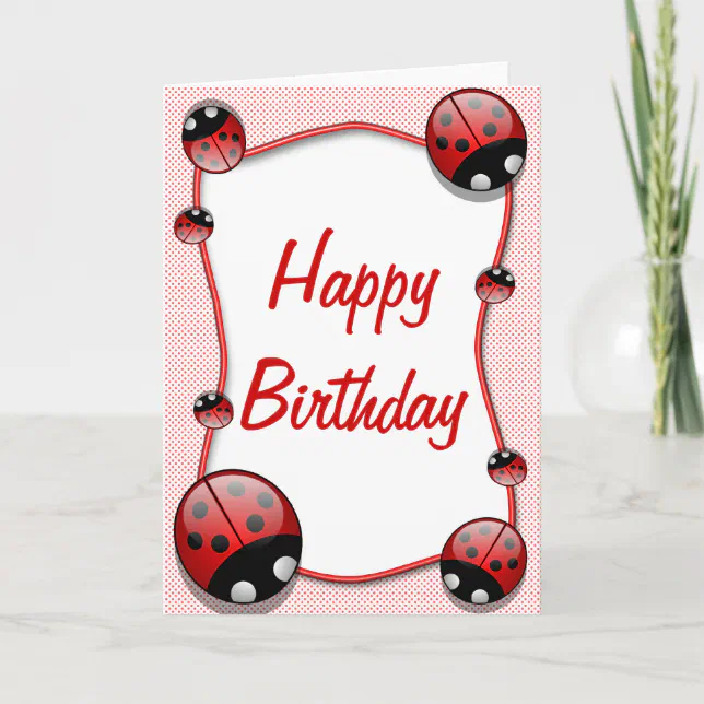 Ladybug Happy Birthday Card | Zazzle
