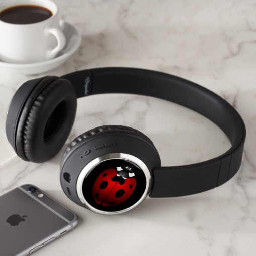 Ladybug Headphones Ladybird Bug Gifts | Zazzle