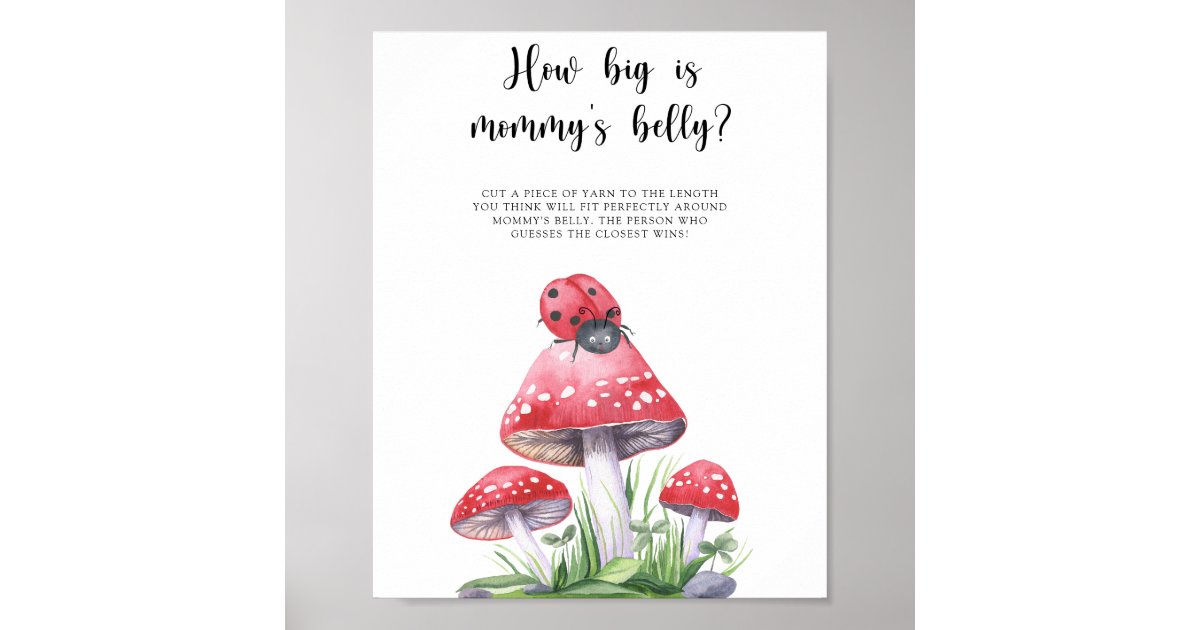 Ladybug - how big is mommy's belly game poster | Zazzle