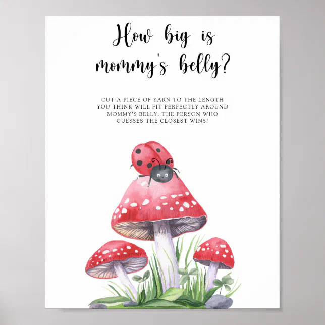 Ladybug - how big is mommy's belly game poster | Zazzle