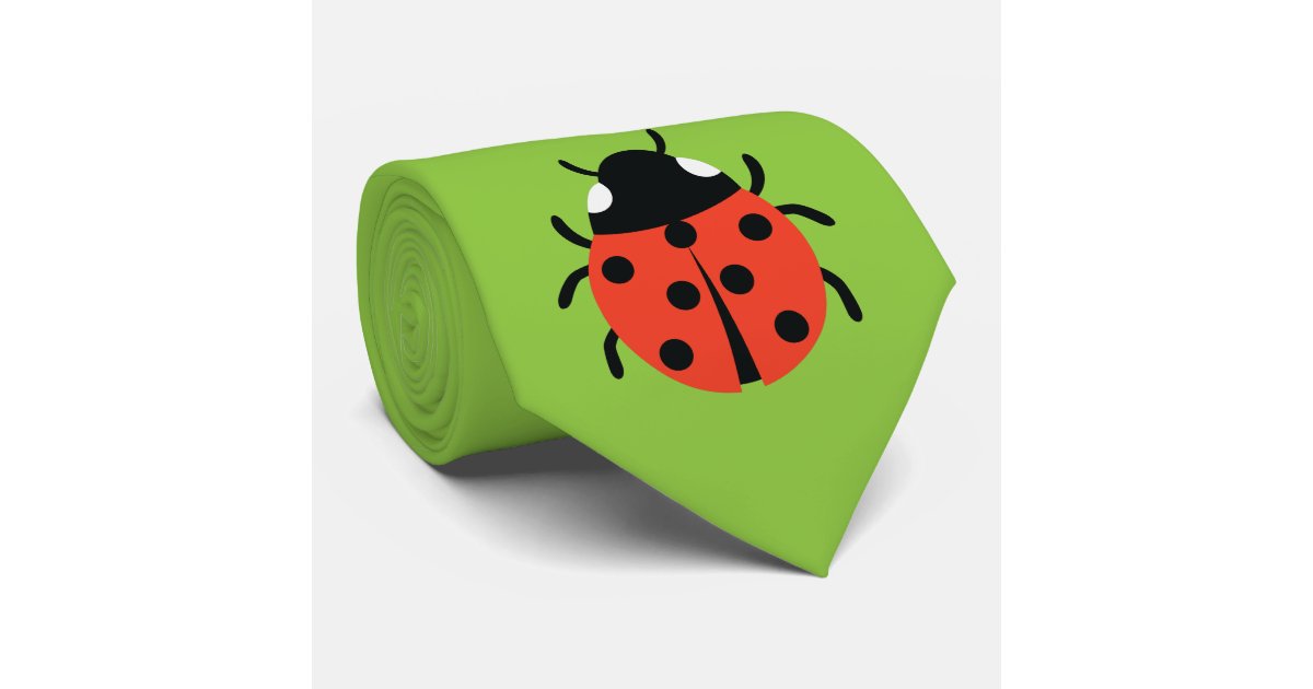 Ladybug Illustration Neck Tie | Zazzle