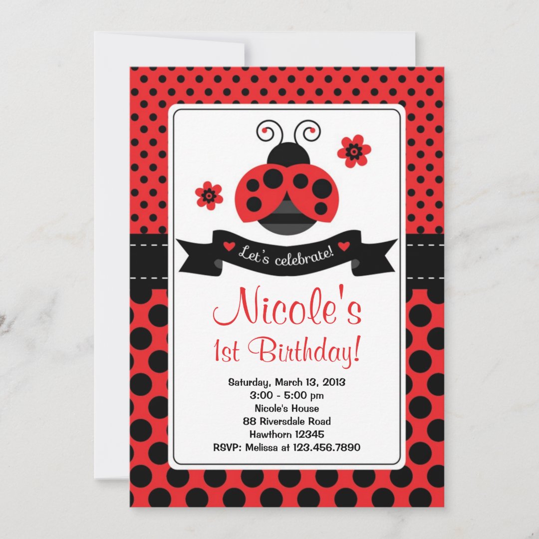 Ladybug Invitation / Lady Bug Invitation | Zazzle