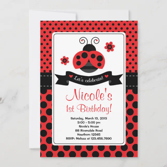 Ladybug Invitation / Lady Bug Invitation | Zazzle