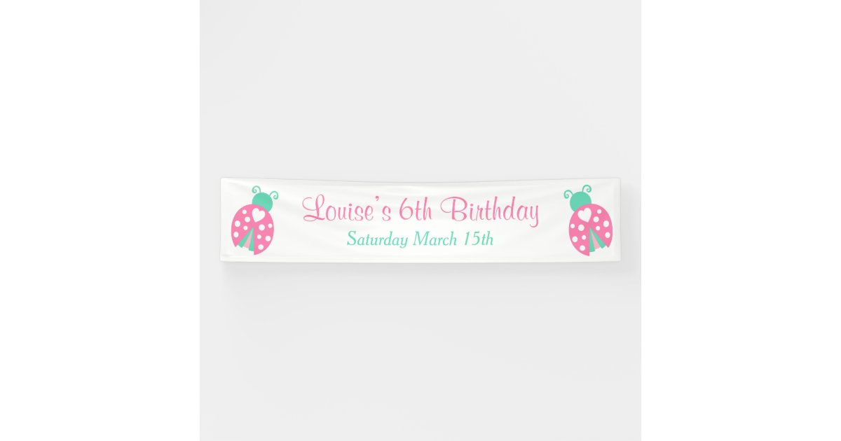 Ladybug Ladybird Birthday Party Banner | Zazzle